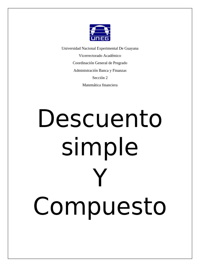 descuento simple y compuesto | PDF