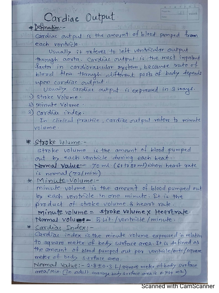 Cardiac Output Notes | PDF