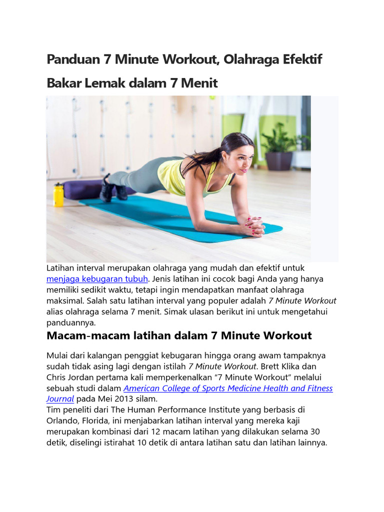 Panduan 7 Minute Workout | PDF