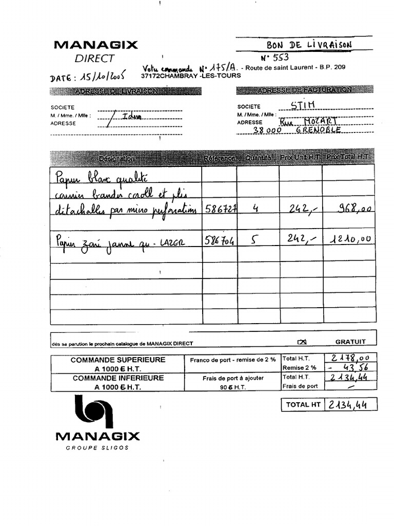 Corrigé MANAGIX | PDF