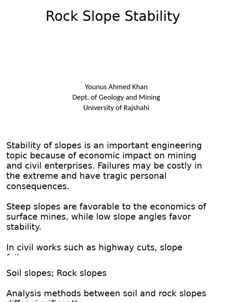 Rock Slope Stability | PDF