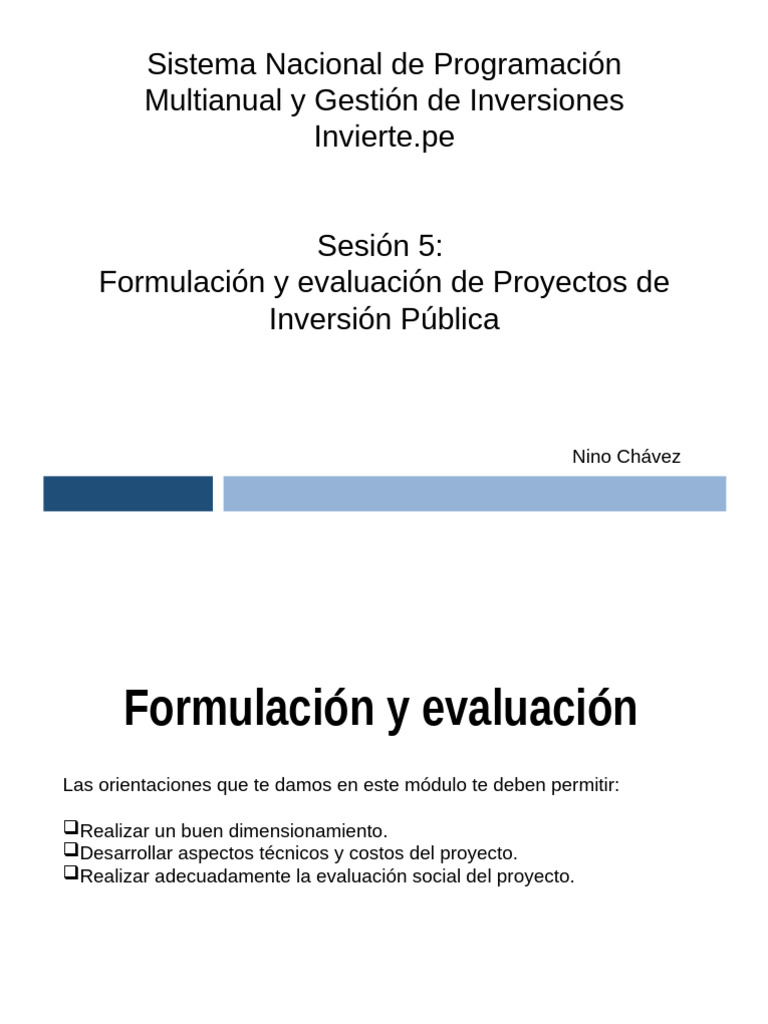 Sesión 5 - Desarrollo de Contenidos Mínimos de Preinversión (Parte 2) | PDF