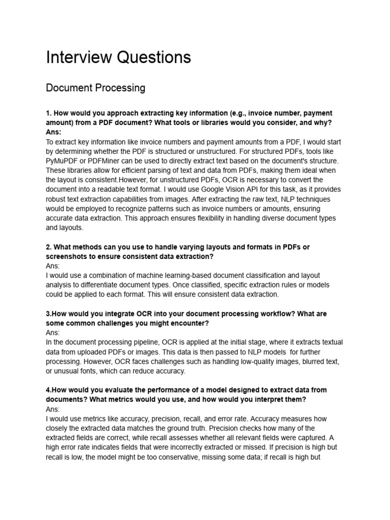 Interview Questions | PDF