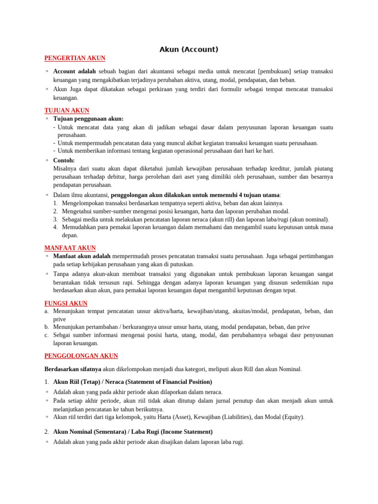 Pengertian Account | PDF