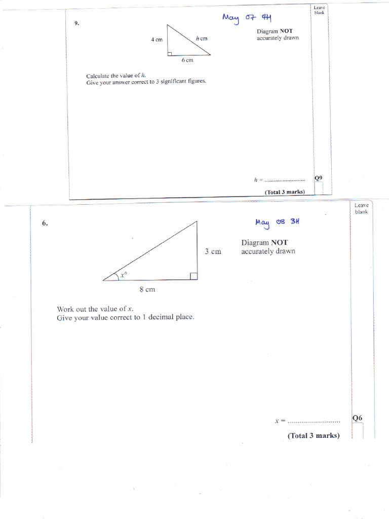 1b Basic Trigonometry Practice Questions | PDF