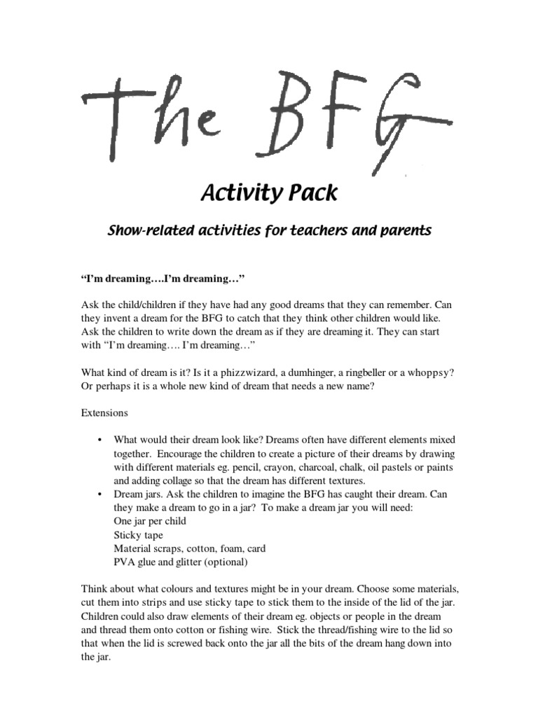 BFG Activity | PDF | Leisure