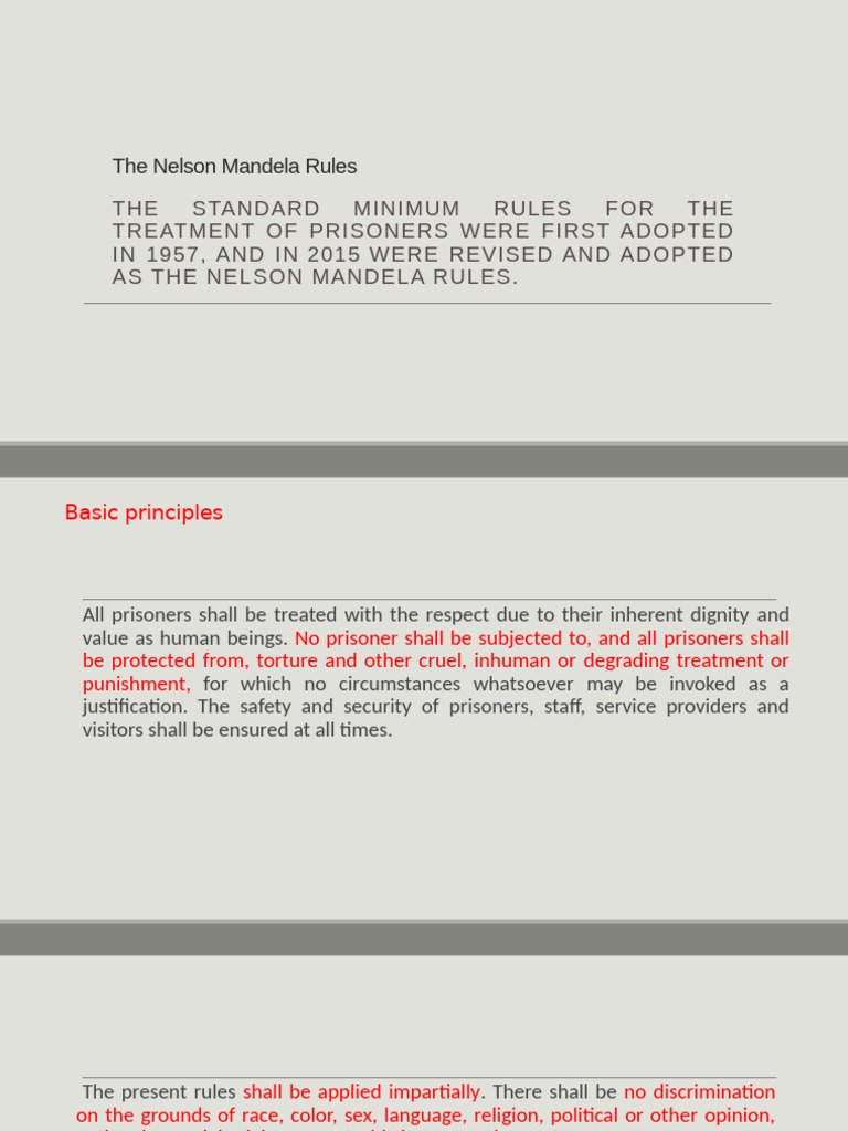 The Nelson Mandela Rules | PDF