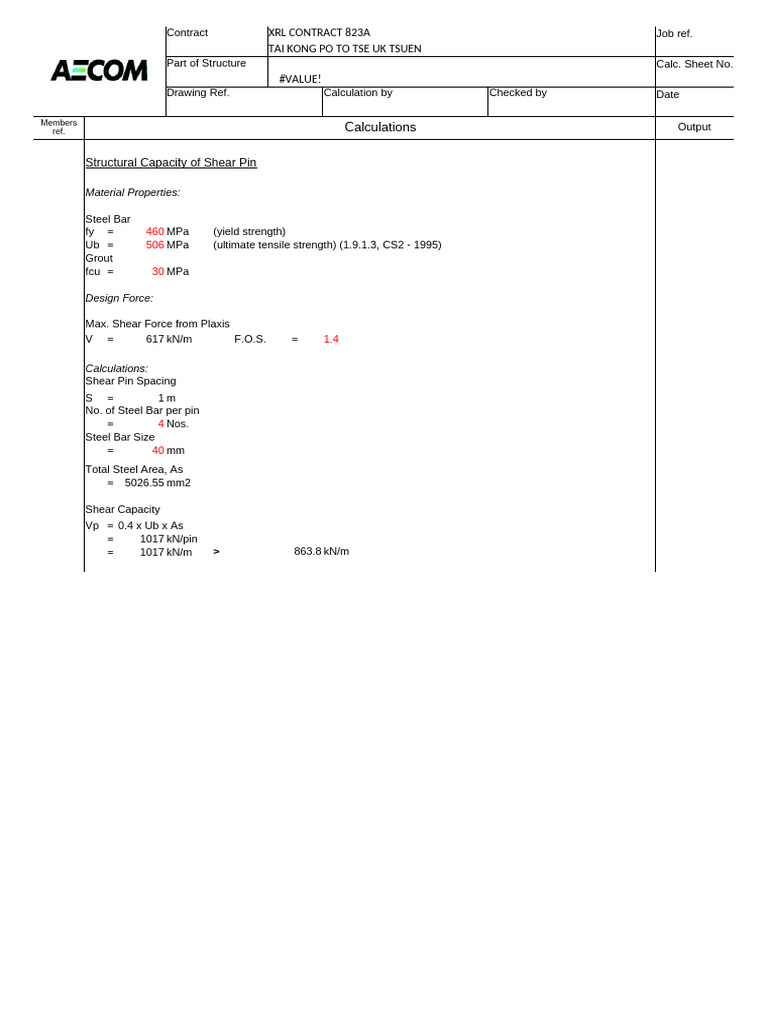 Shear Pin Socket Design | PDF