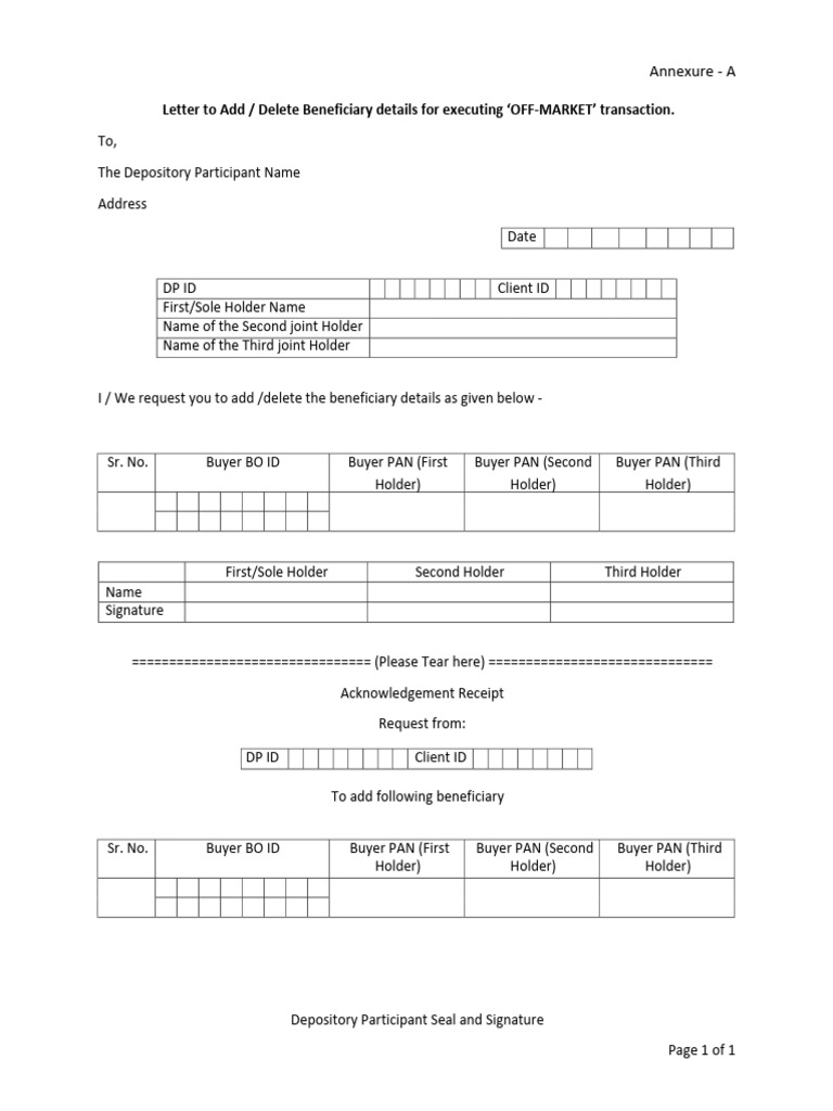 Beneficiary Addition Form_Zerodha.pdf | PDF