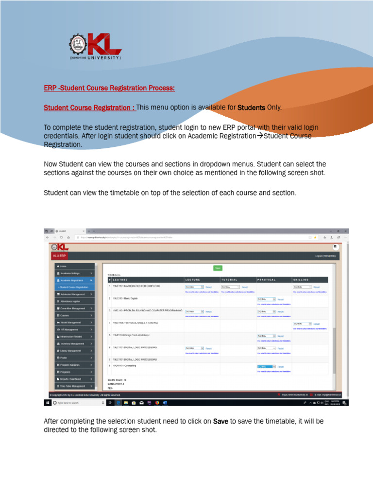 ERP-Academic Registration Process New | PDF