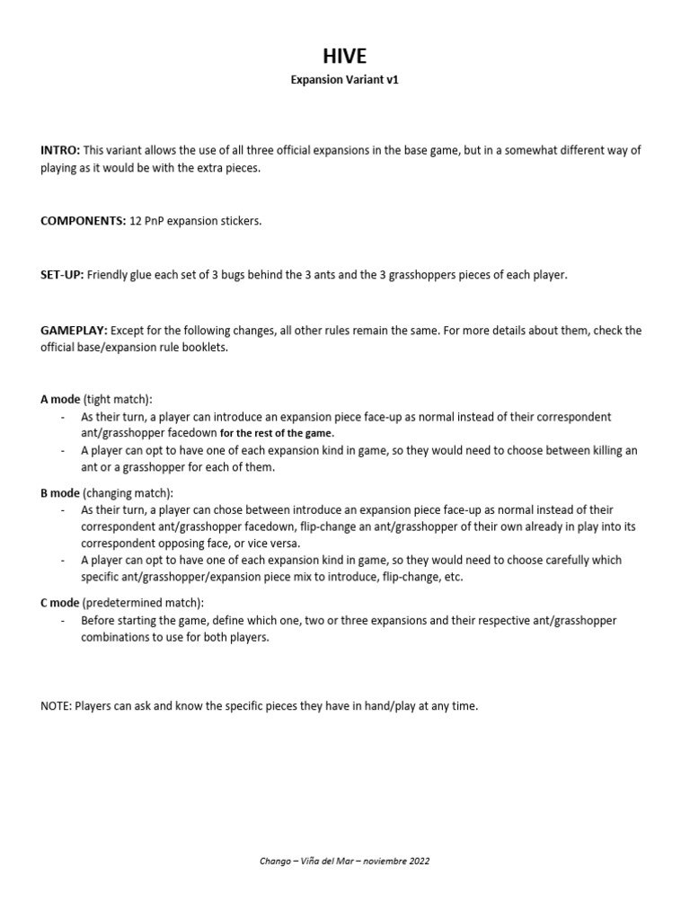 HIVE - Expansion Variant v1 | PDF