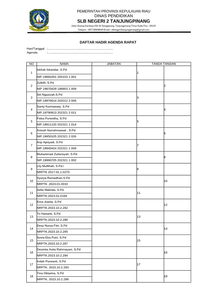 Absen Rapat Rutin 2024 | PDF