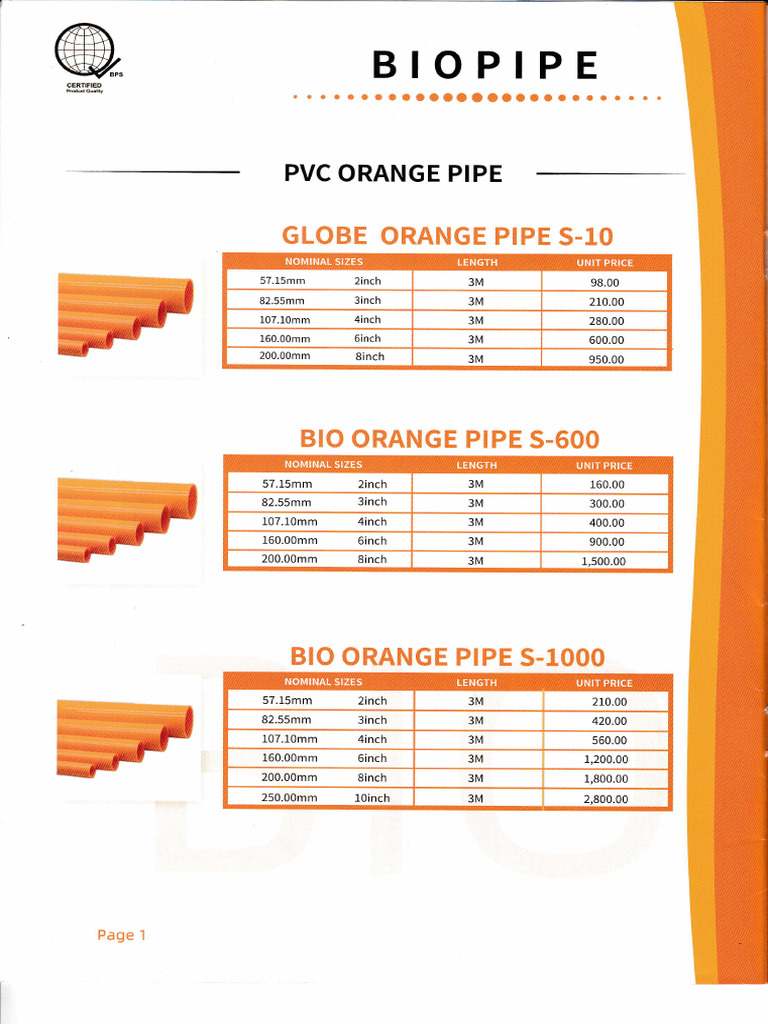 Biopipe Pricelist | PDF