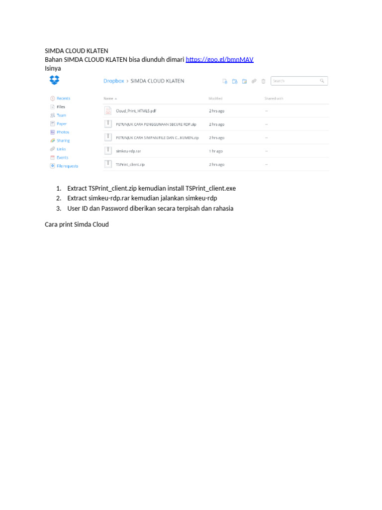 Simda Cloud Klaten | PDF