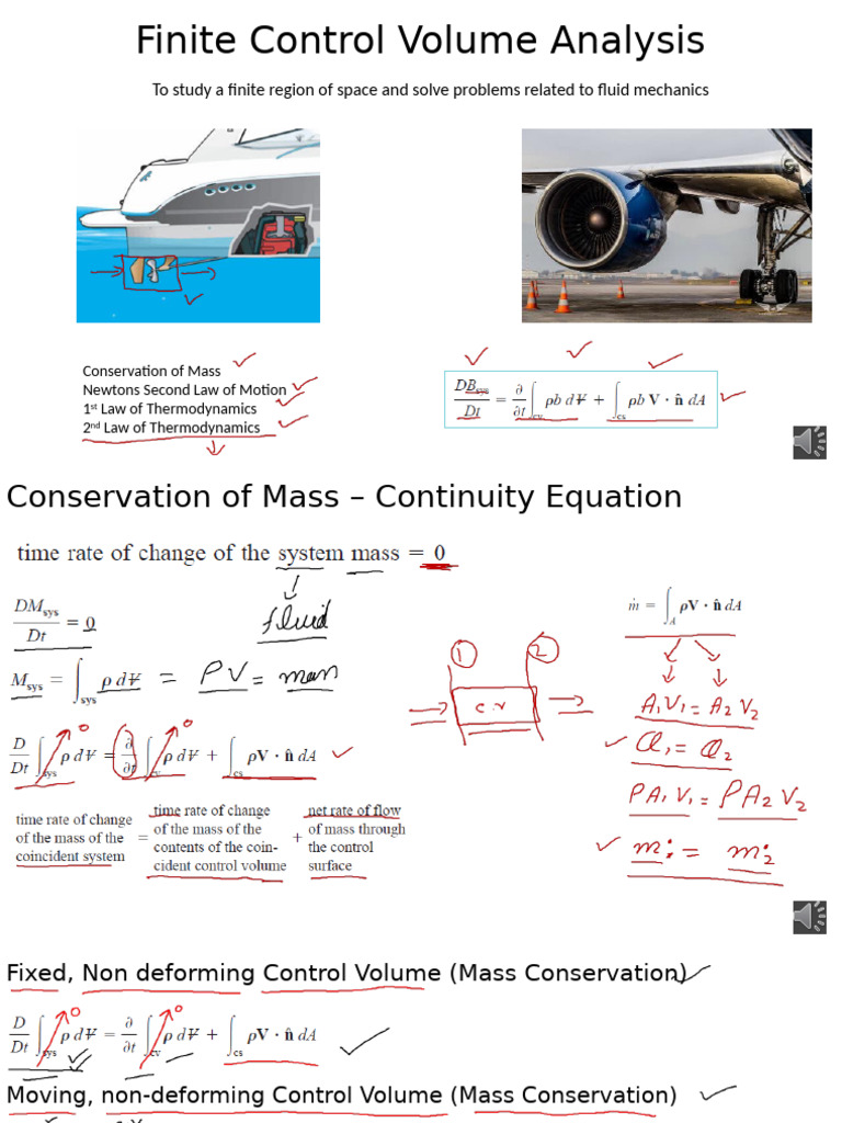 Finite Control Volume Analysis | PDF