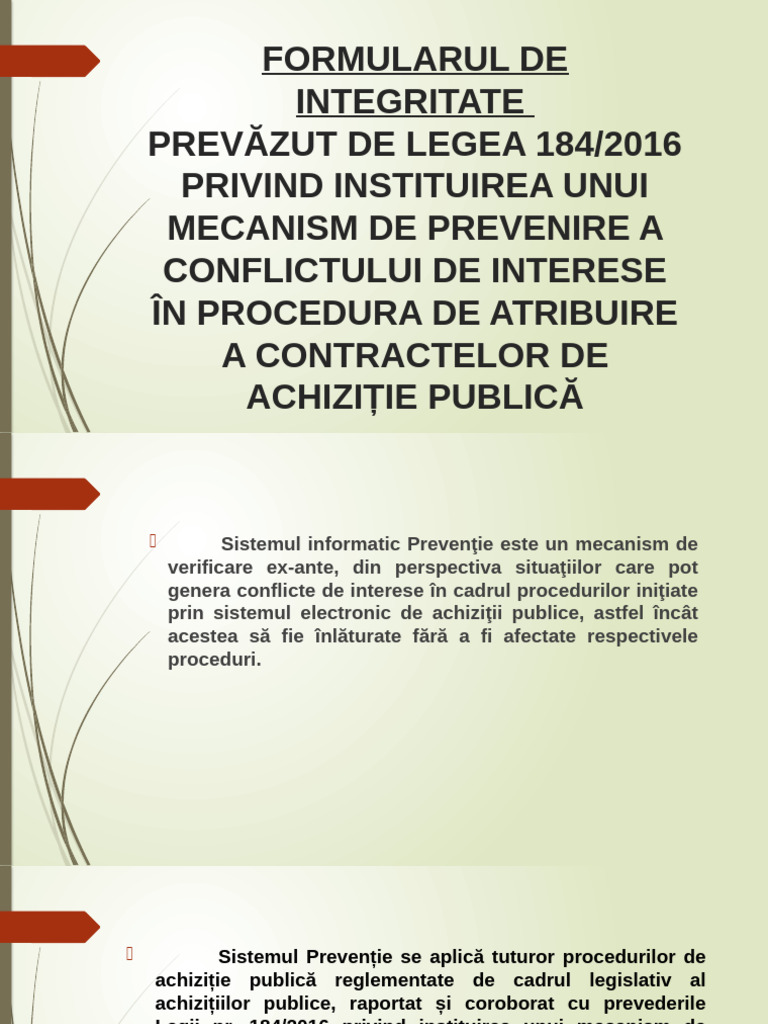 Formular Integritate | PDF