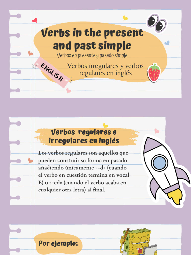 Present and Past Simple Verbs Guide | PDF
