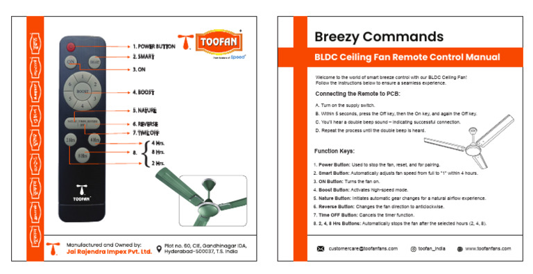 BLDC FAN Remote Control Manual | PDF BLDC FAN Remote Control Manual | PDF