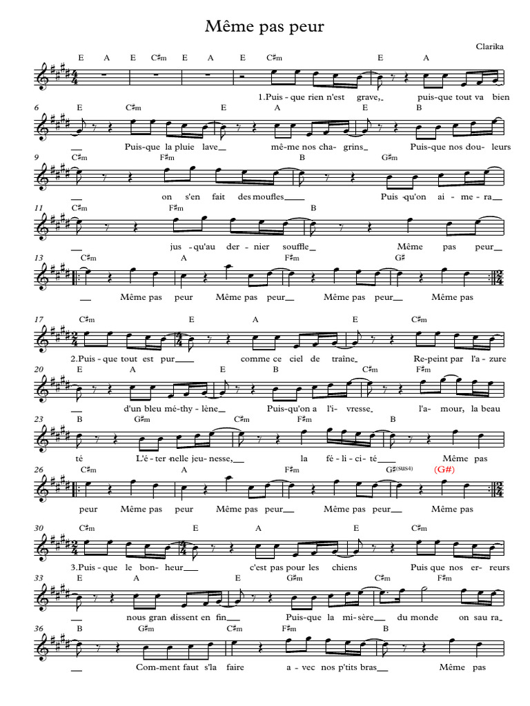 Même Pas Peur-Partition | PDF