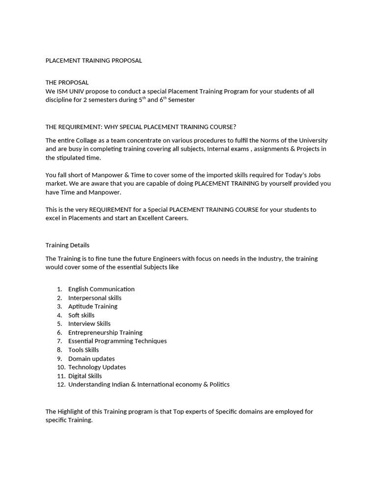 Placement Training | PDF | Career & Growth | Finance & Money Management
