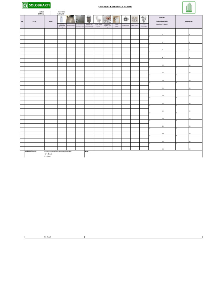 Checklist Toilet Grha STC | PDF