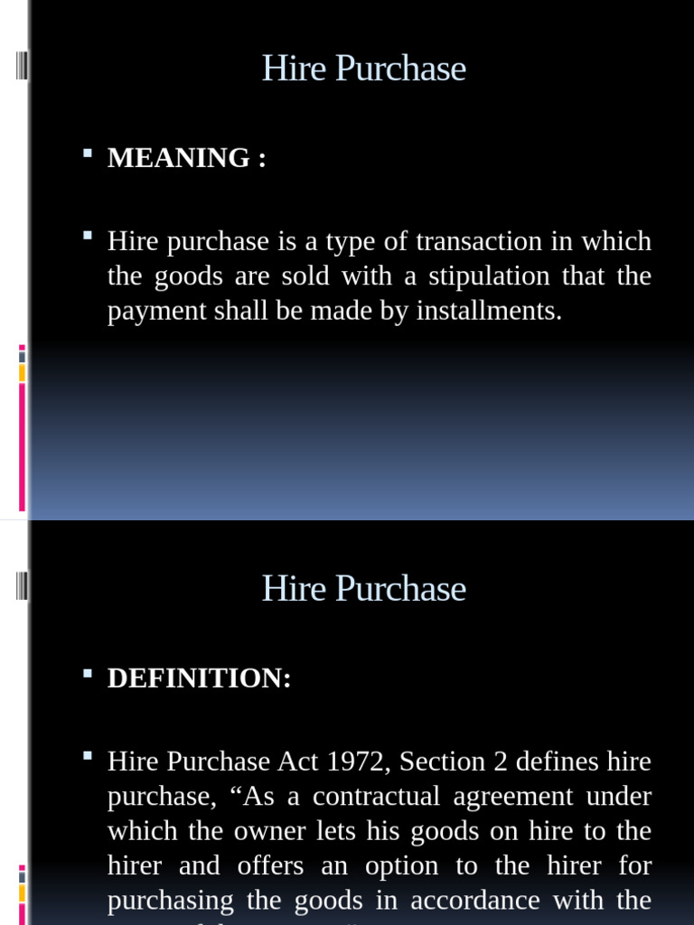 2.1 Hire Purchase | PDF