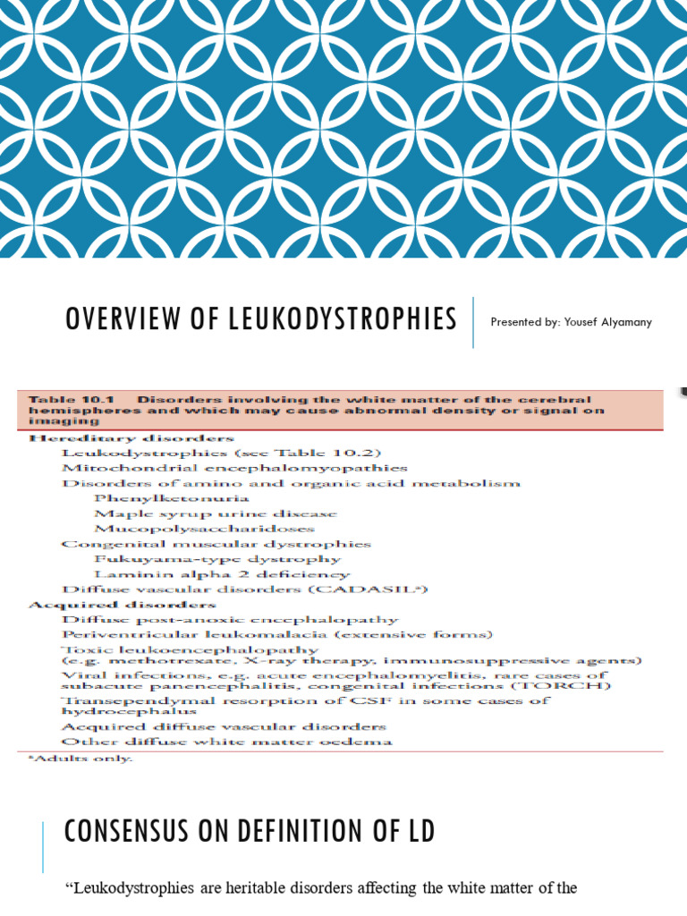 Overview of Leukodystrophies | PDF