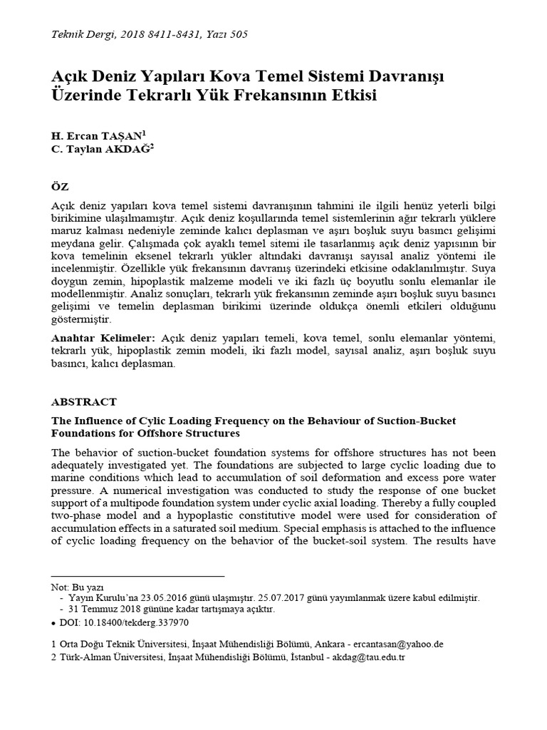 2018 Ercan Suction Pile Dynamic Modeling | PDF
