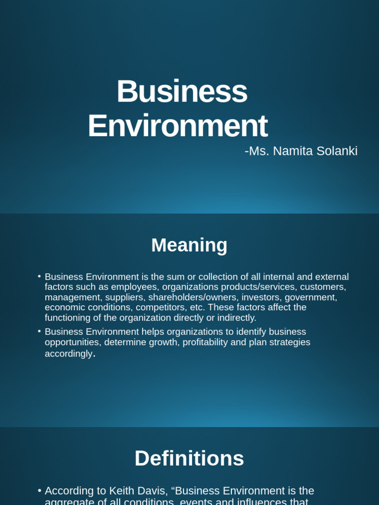 Business Environment | PDF