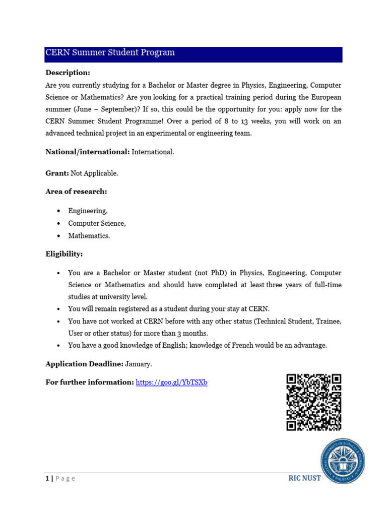 Student Summer Programs | PDF