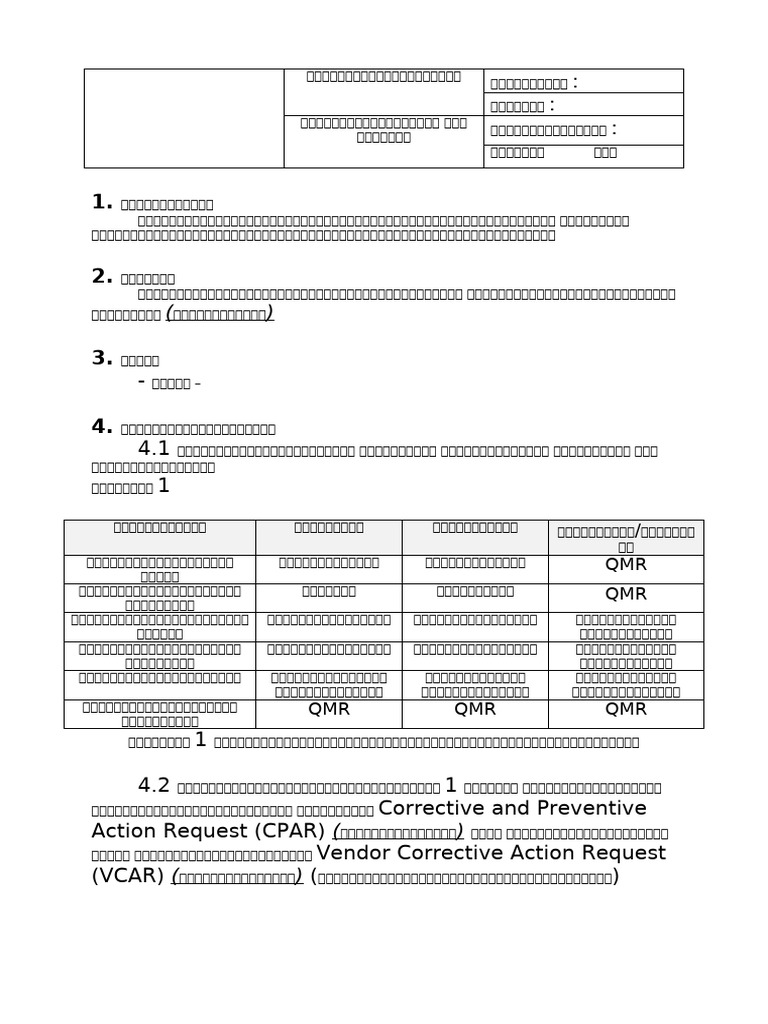 Example Procedure Corrective and Preventive Action TH | PDF