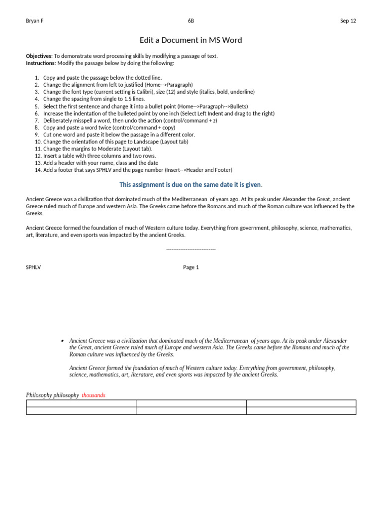 Edit A Document in MS Word | PDF
