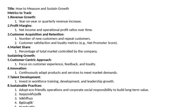 How To Grow Growth | PDF