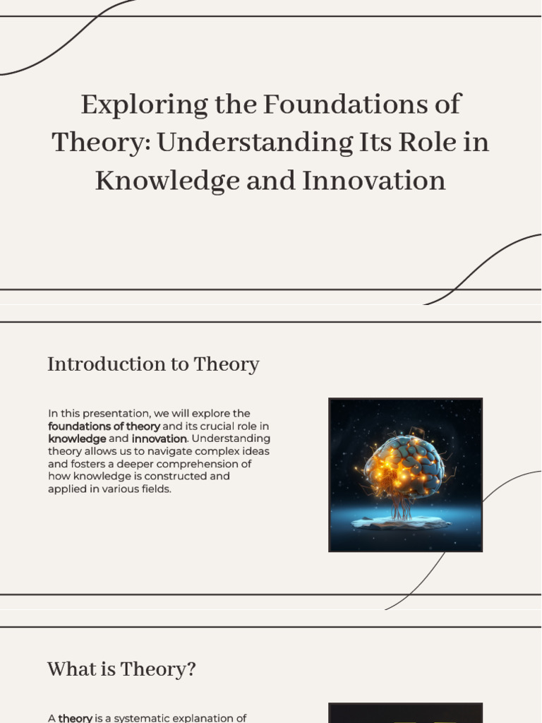 Slidesgo Exploring The Foundations Of Theory Understanding Its Role In Knowledge And Innovation