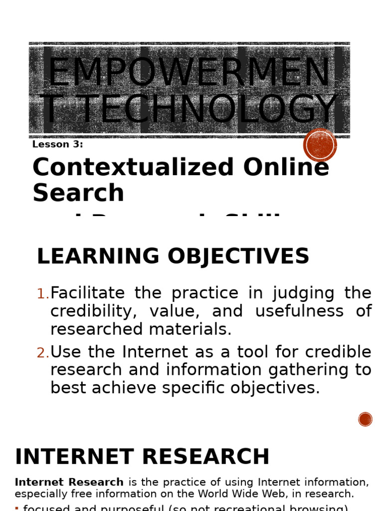 Lesson 3 Effective Internet Research | PDF