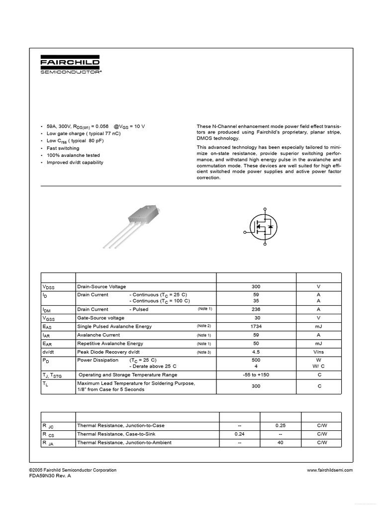 Unifet: Fda59N30 | PDF