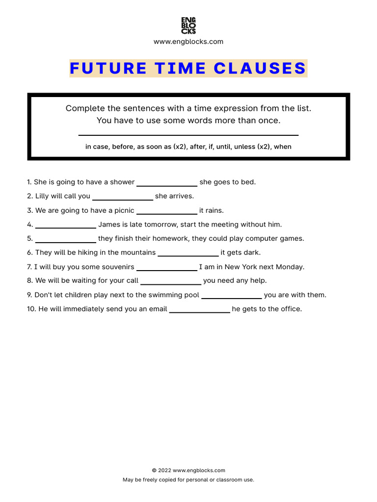 Future Time Clauses | PDF