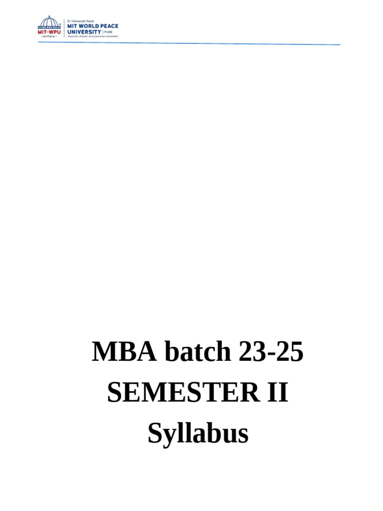 MBA 23-25 Batch Sem II | PDF