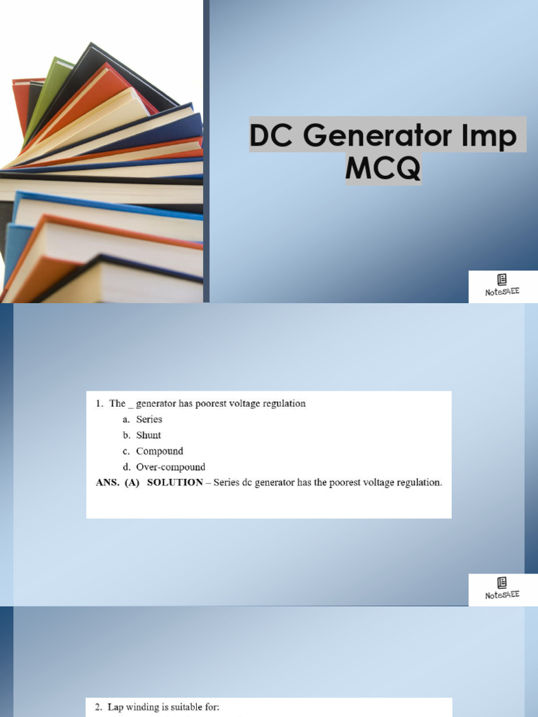 DC Generator Important MCQ | PDF