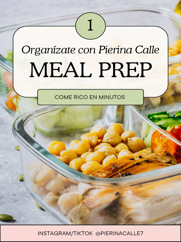 Green and White Organic Meal Prep Food Recipe Blog Pinterest Pin PDF ...