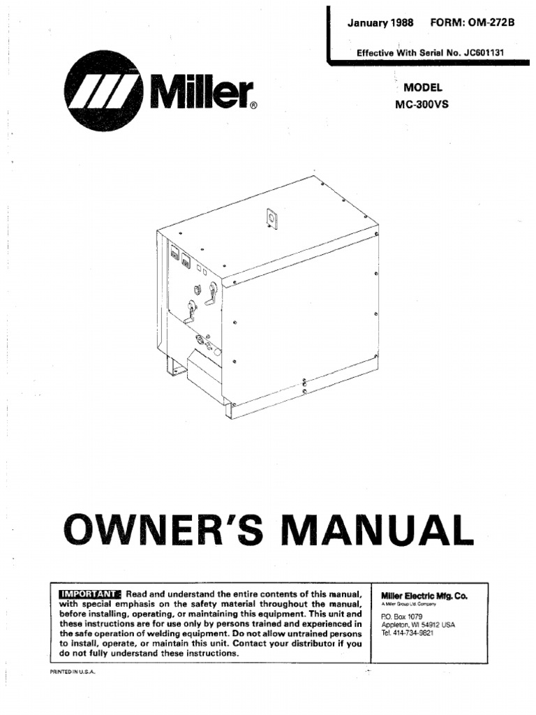 MC-300VS Miller Welder | PDF