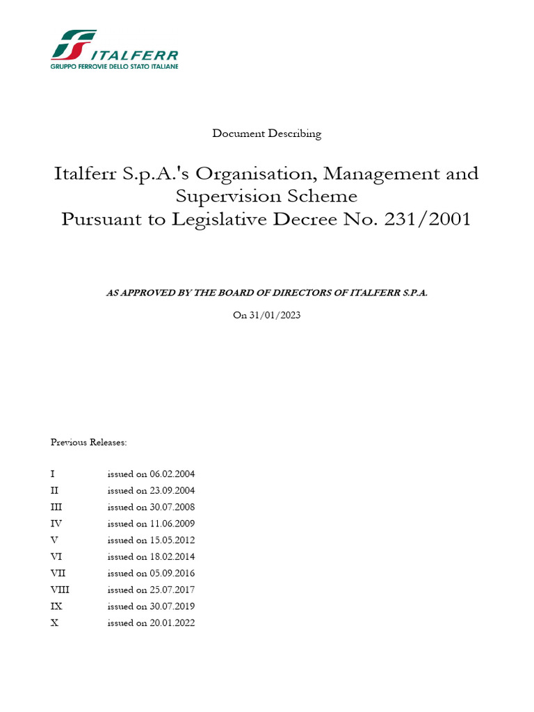 Italferr - 231 Model General Section | PDF