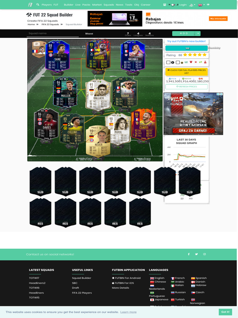 FIFA 22 Squad Builder FUTBIN | PDF