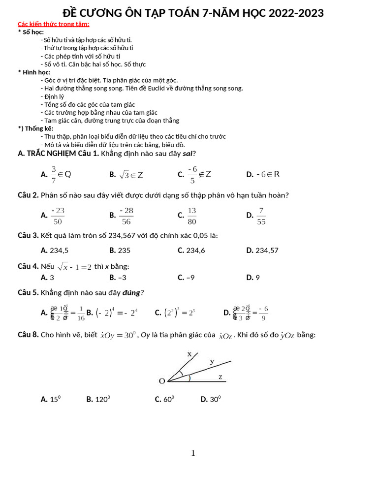 BTVN 7 A ÔN HỌC KỲ | PDF