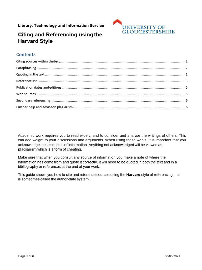 Harvard Referencing | PDF