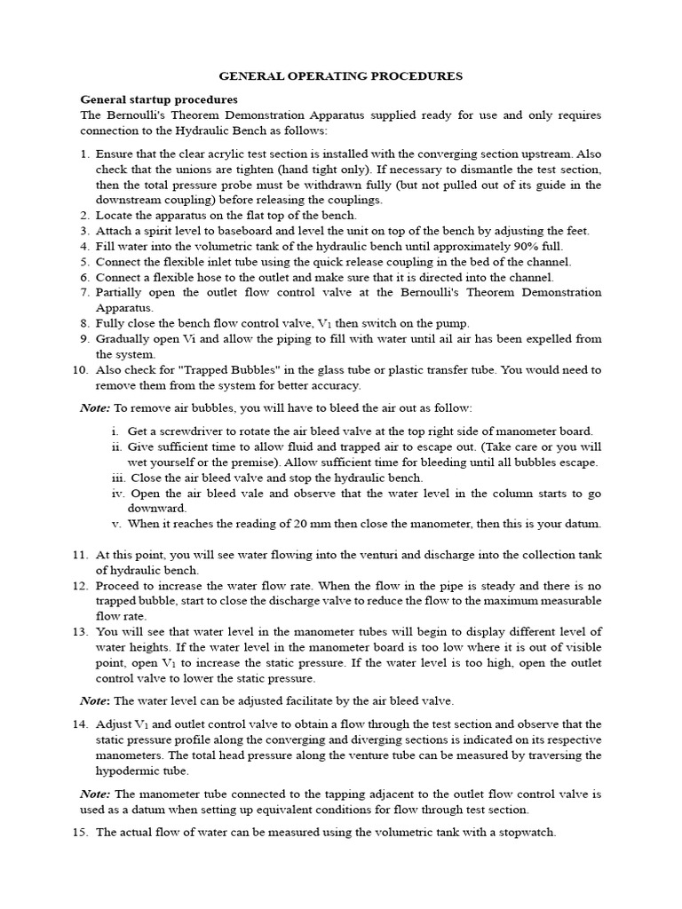 GENERAL-OPERATING-PROCEDURES-lab | PDF