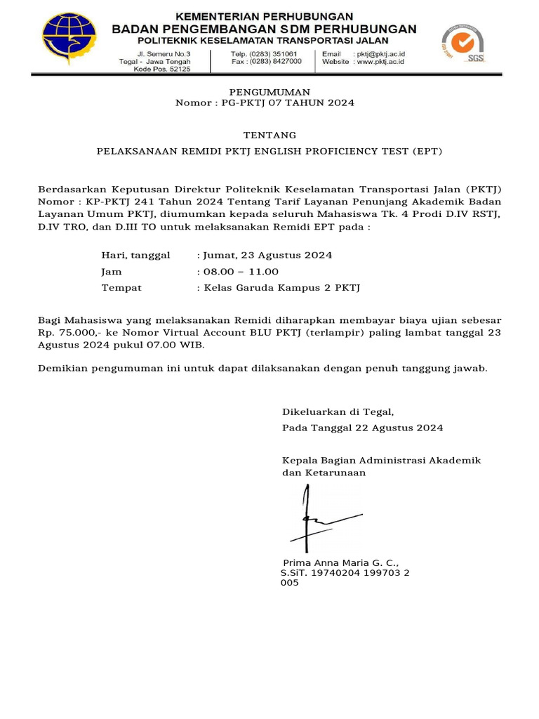 Pengumuman Fix | PDF