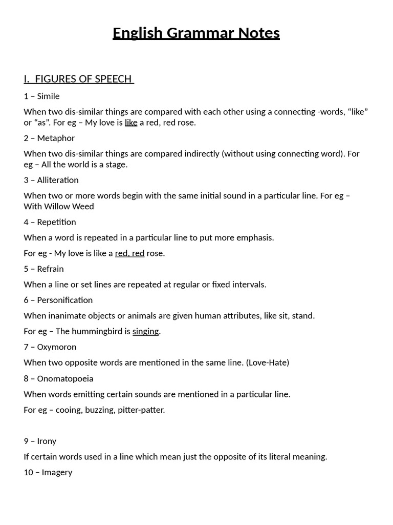 English Grammar Notes | PDF