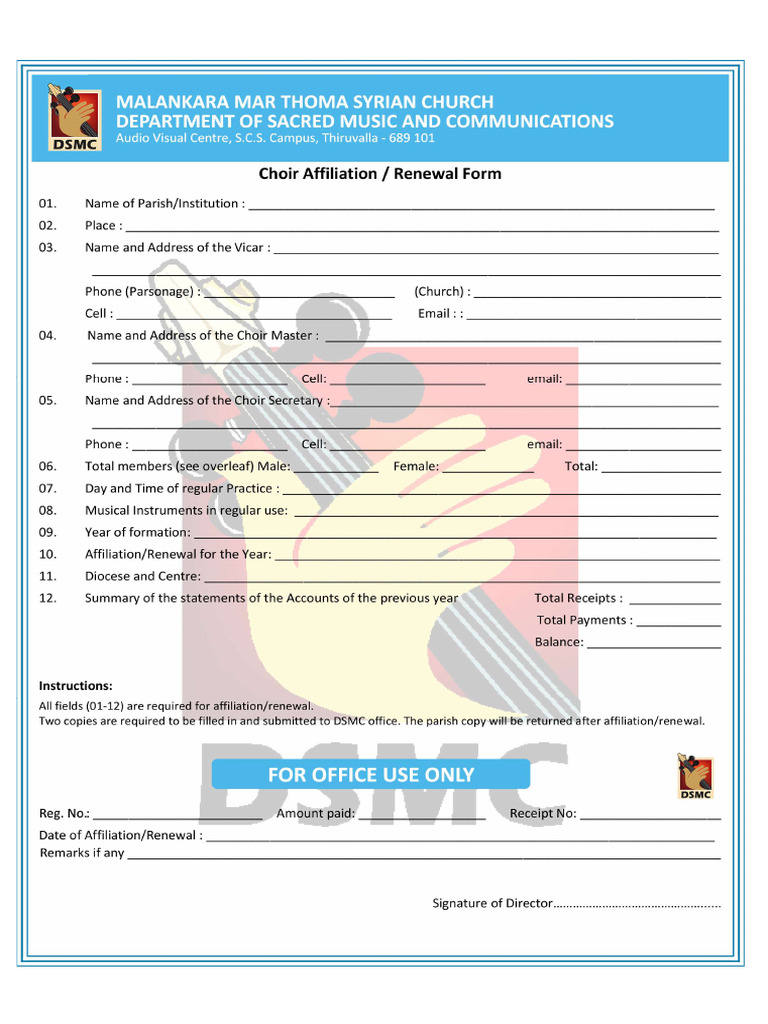 Choir Affiliation Form 2024 | PDF