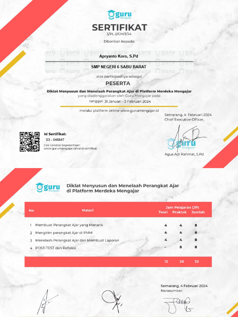 Sertifikat YK 31-3 FEB | PDF